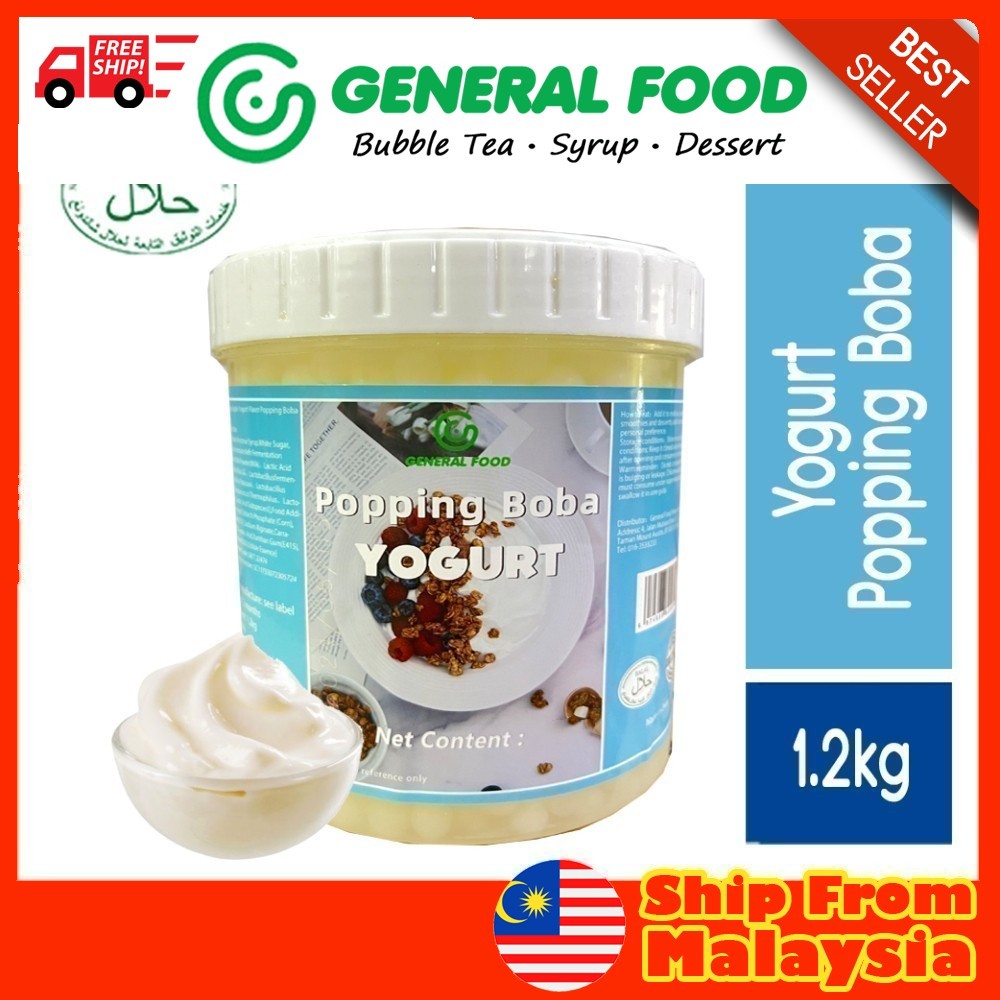 HALAL Yogurt Popping Boba - 1.2KG | 优格 爆爆珠 | Boba Meletup | Pearl Bobo ...
