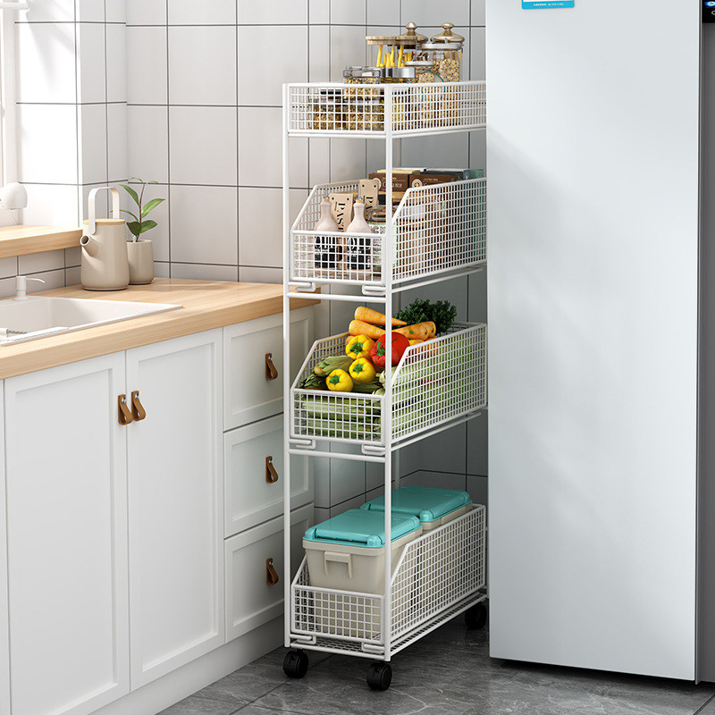 Kitchen Gap Rack Floor Multi-Layer Ultra-Narrow Storage Rack ...