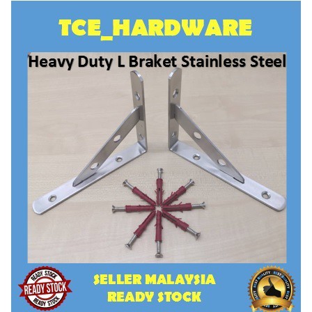 Stainless Steel L Bracket L-Shaped Shelf Support L Bracket Rak Besi ...