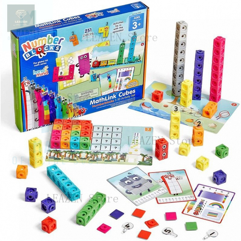 Martly hand2mind Numberblocks MathLink Cubes 1-10 OR 11-20 Activity Set 30 Activities Unifix ...