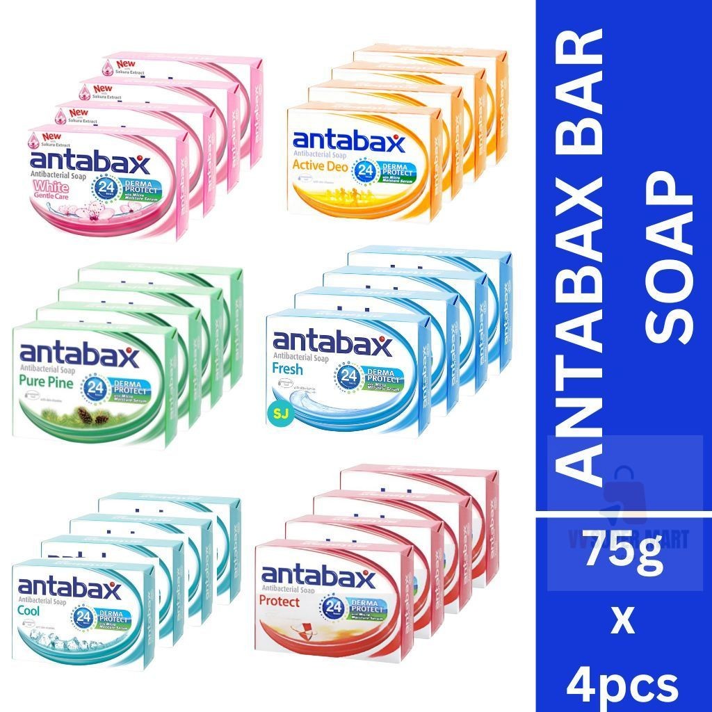 ANTABAX Antibacterial Bar Soap ( 75g x 4's) | Shopee Singapore