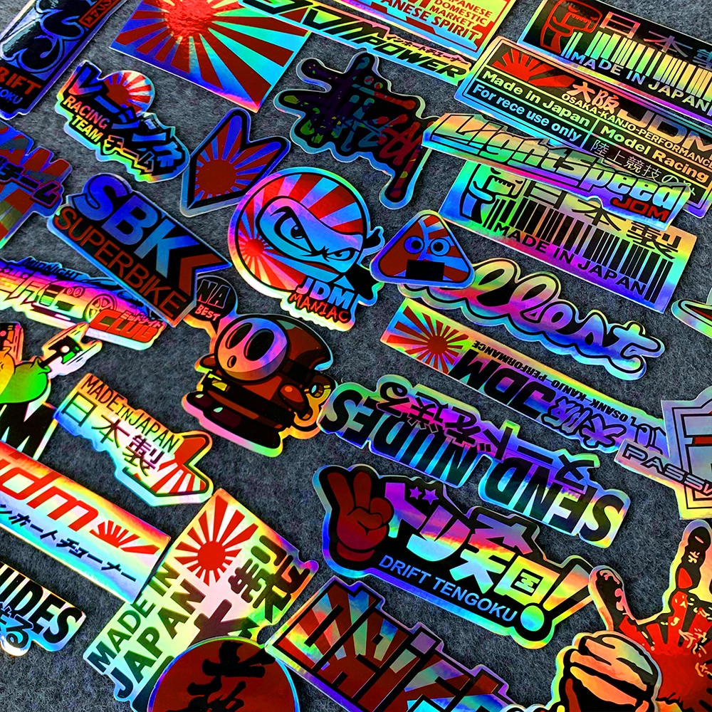 40 Pcs JDM Sticker Emblems Motorcycle Car Skateboard Japanese Styling ...