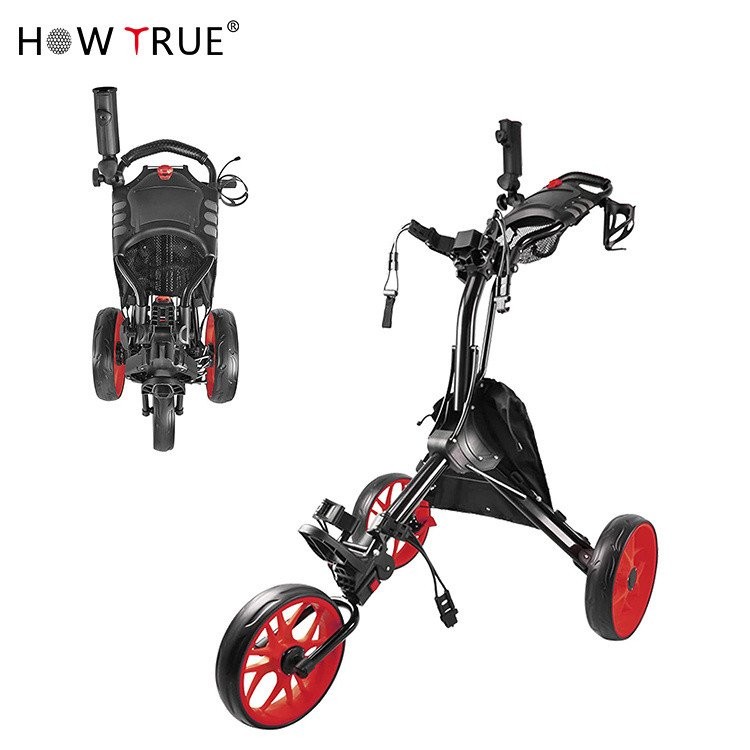 HOW TRUE Golf New Three-Wheel Push Cart Foldable Convenient Golf Bag ...