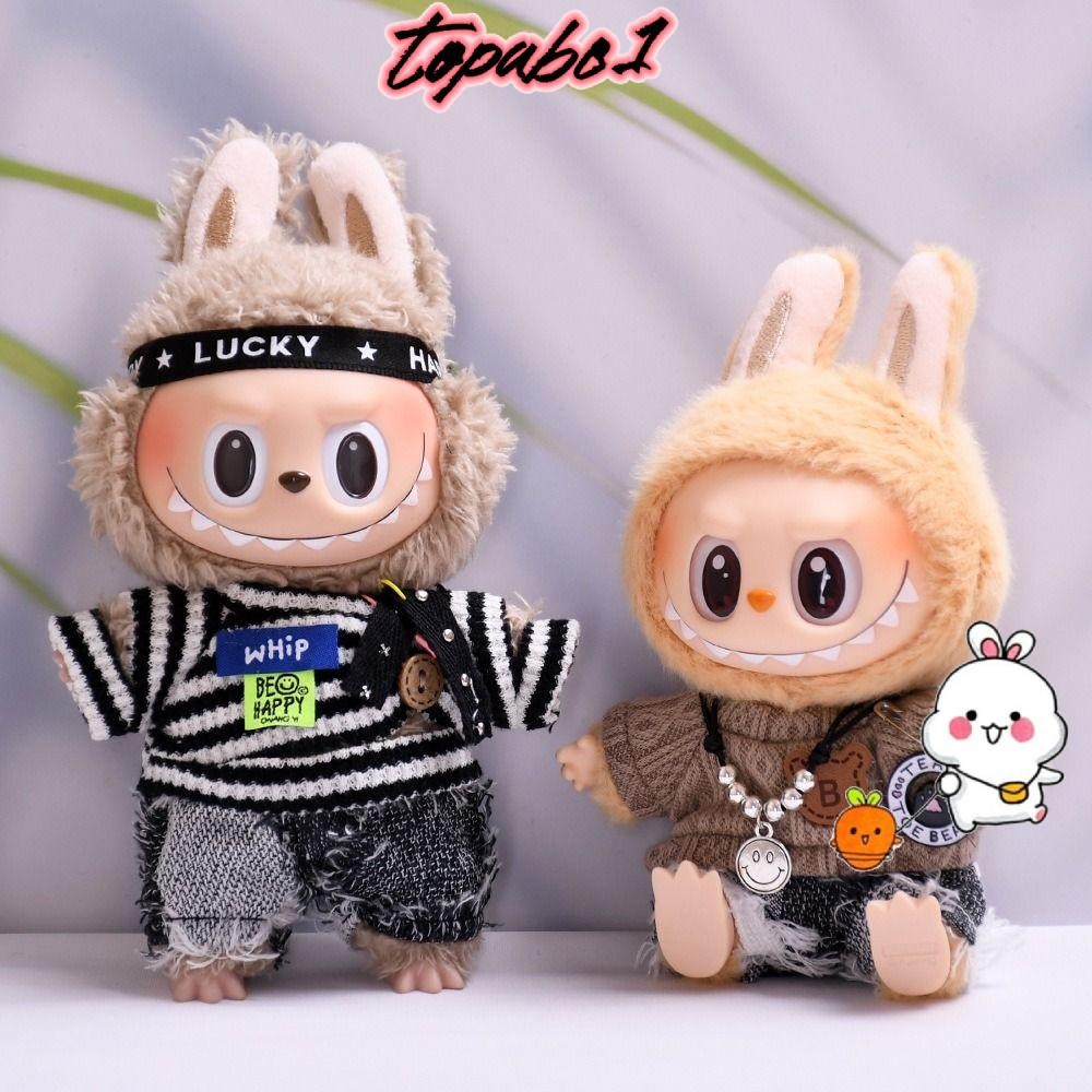 TOPABC1 Labubu Doll Clothes, Hand-made Replacement Labubu Striped Suits ...