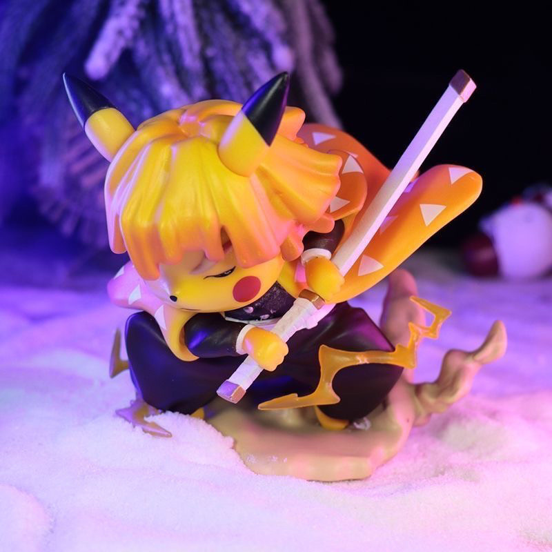Demon Slayer Agatsuma Zenitsu Figure cos Cross-Dressing Pikachu ...