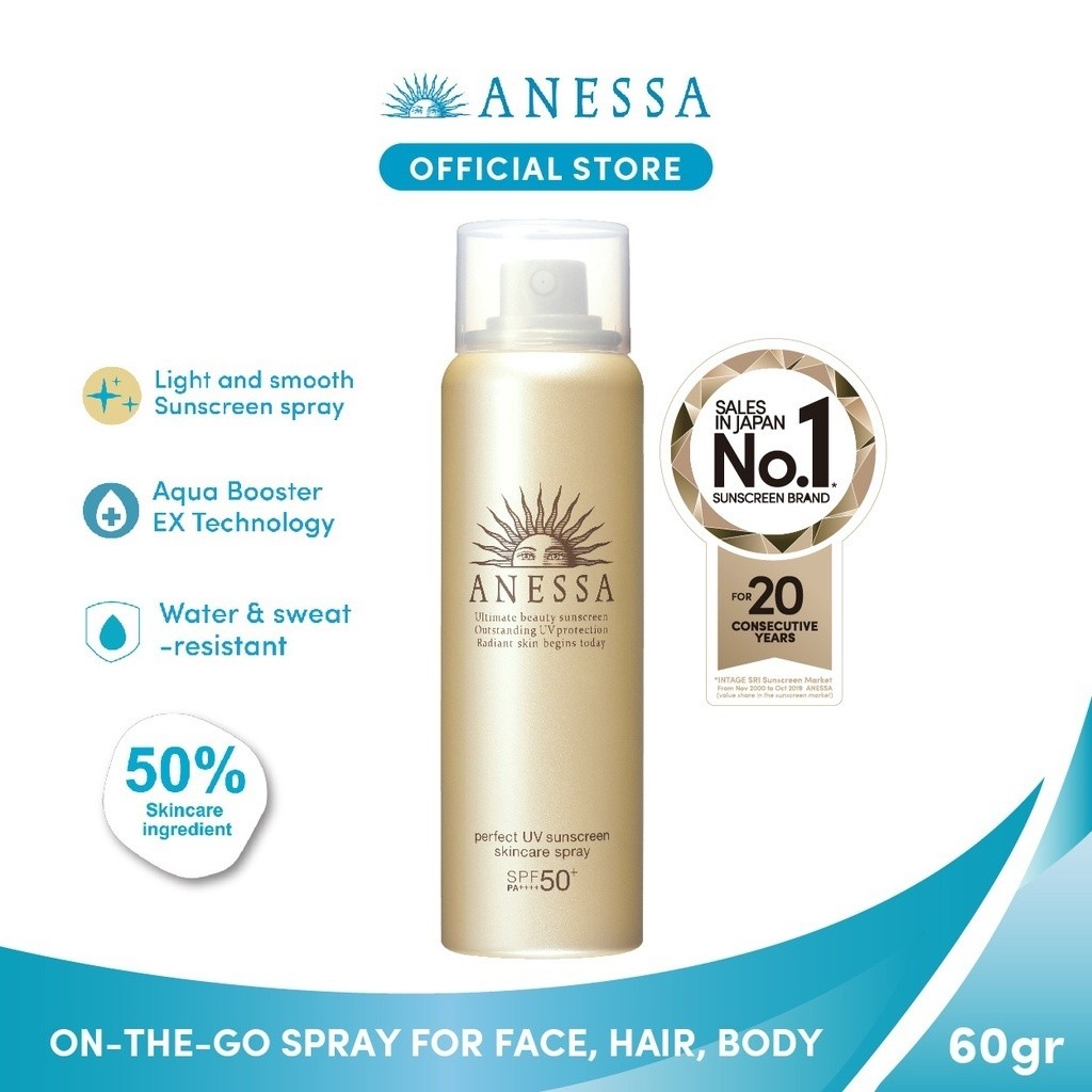 Anessa Perfect UV Sunscreen Skincare Gold Spray SPF 50+ Perfect UV 60G ...