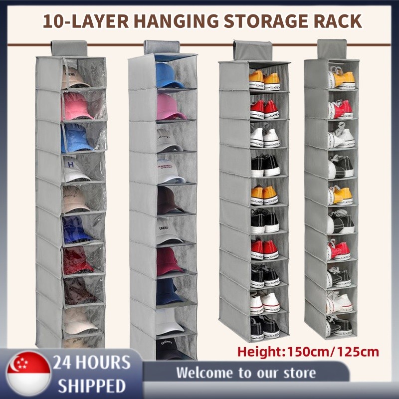 【SG READY STOCK】Hanging Wardrobe Organizer Foldable Closet Shoes and ...