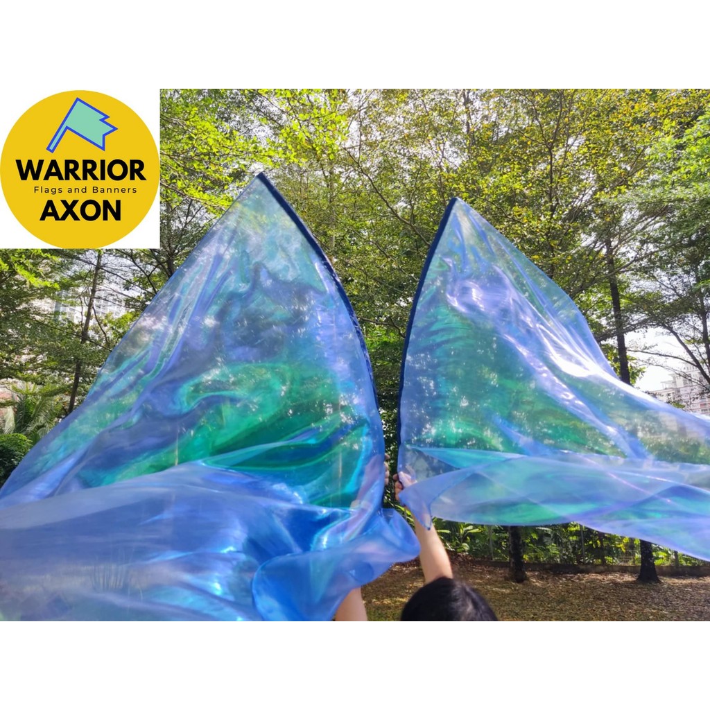 WORSHIP FLAG l WARRIOR AXON "BLESSINGS" Sheer dual tone Royal Blue ...