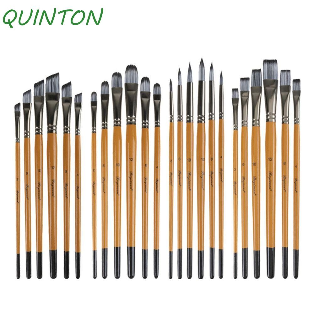 QUINTON Acrylic Oil Brushes, Spike Head Synthetic Nylon Hair Painting ...