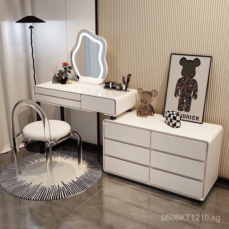 Modern Minimalist Bedside Table Dressing Table Bedroom Solid Wood ...