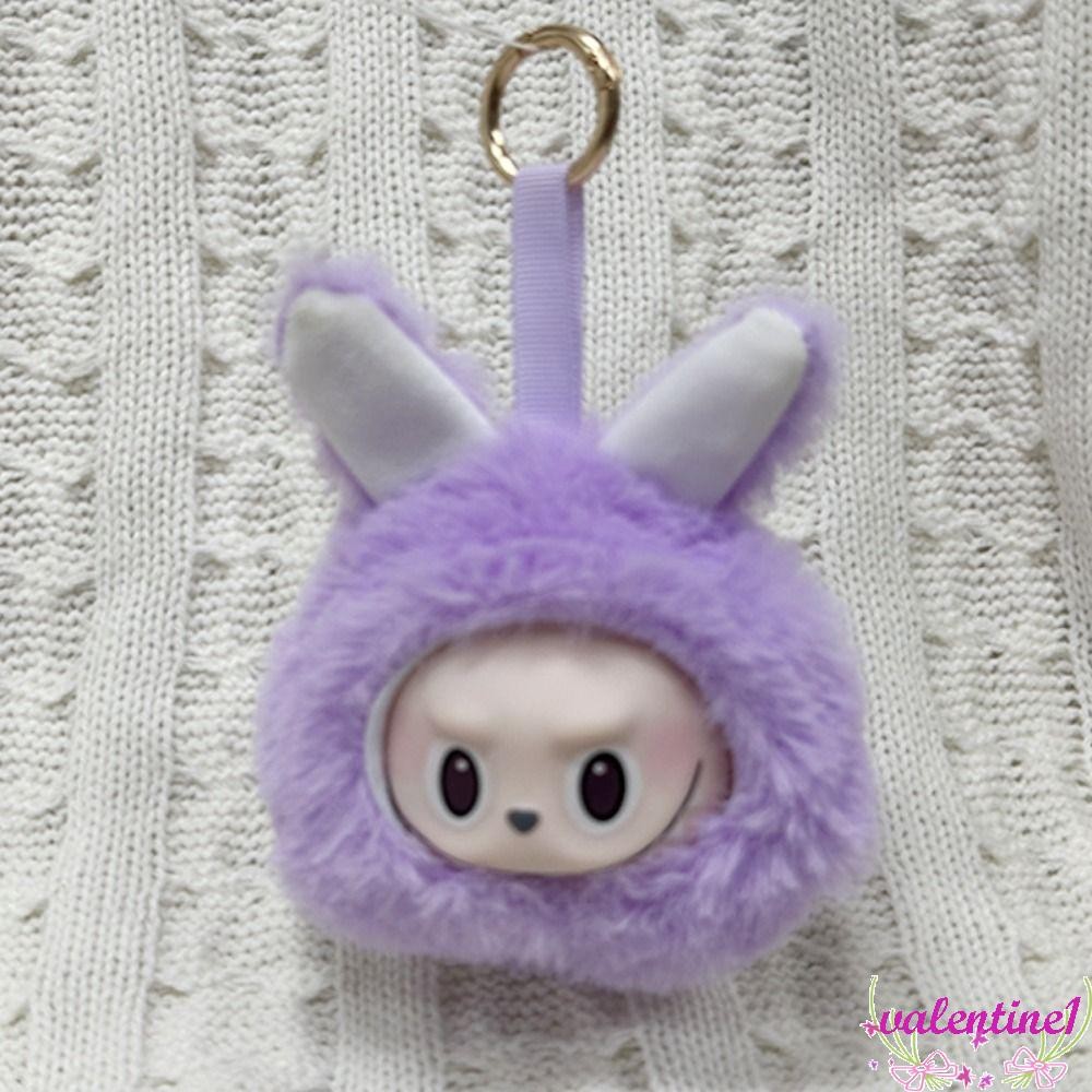 VALENTINE1 Labubu Enamel Face Keyring, Fluffy Soft Labubu Doll Plush ...