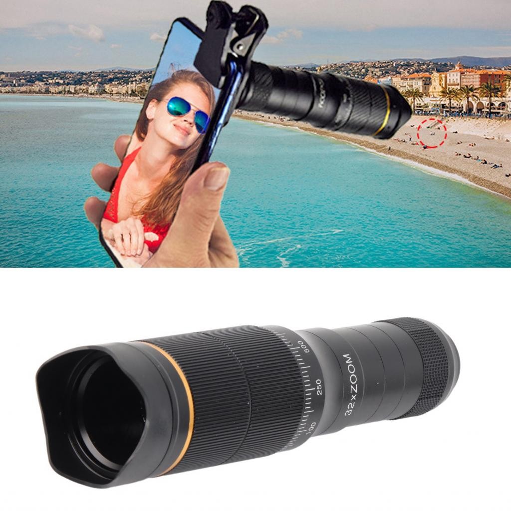 32X Mobile Phone Zoom Lens Portable Clip On Double Adjustment HD ...