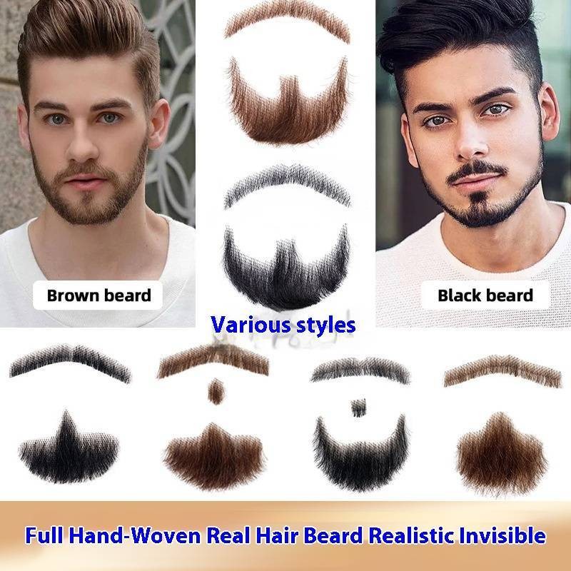 High Quality Brazilian Lace Invisible Fake Beards Salon Chat Lace Beard ...
