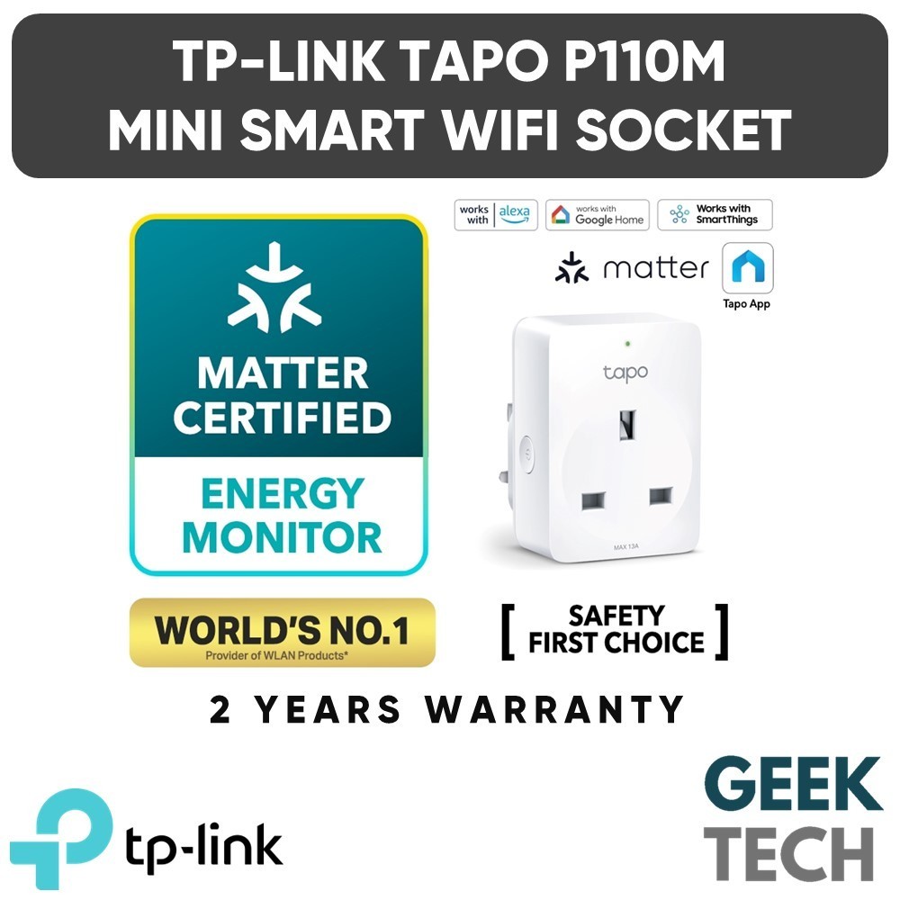 TP-Link Tapo P110M Matter Certified Mini Smart WiFi Socket Plug with ...