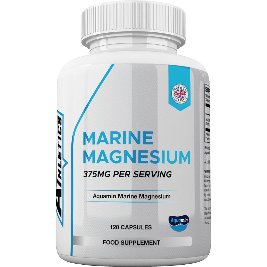 Marine Magnesium Supplements 375mg 100% NRV Per Serving 120 Capsules ...