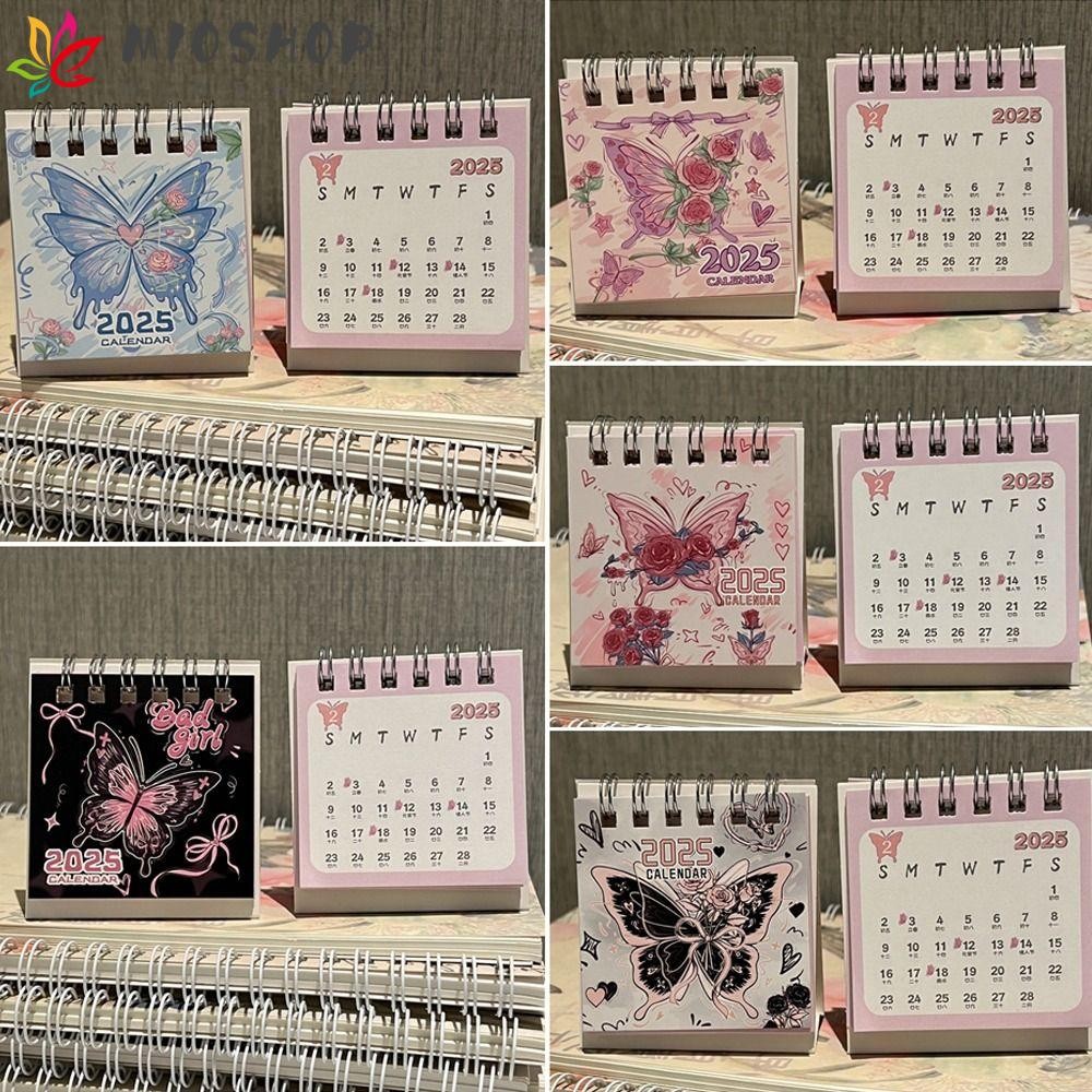 MIOSHOP 2025 Calendar, Butterfly Standing Flip Desktop Calendar, Cute ...