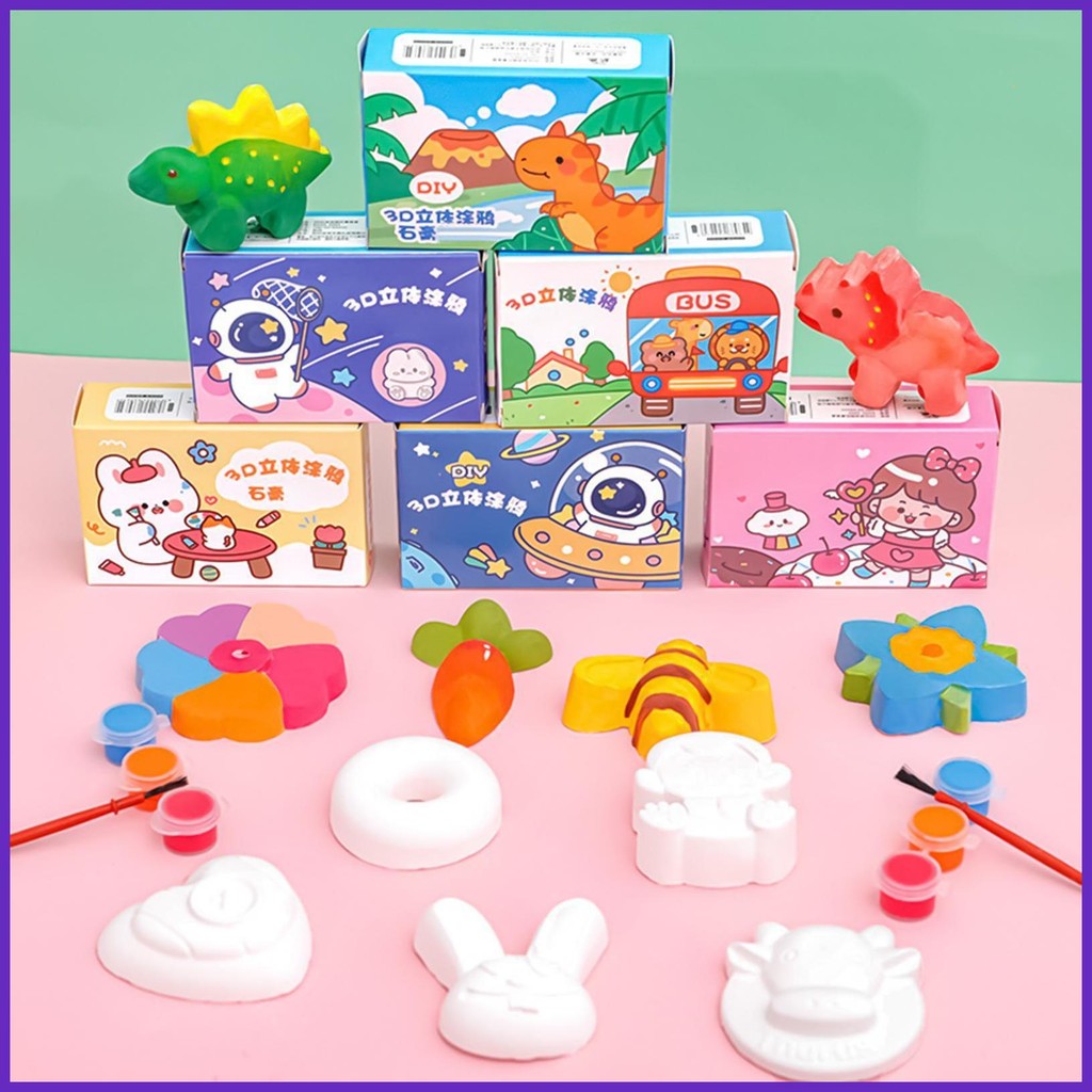 Plaster Crafts for Painting Cartoon Figurine Coloring Kit Doll Coloring ...