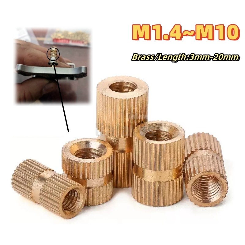 Knurled Embedded Nuts Brass Insert Nut Injection Molding M1.4 M1.6 M2 M2.5 M3 M4 M5 M6 M8 M10 ...