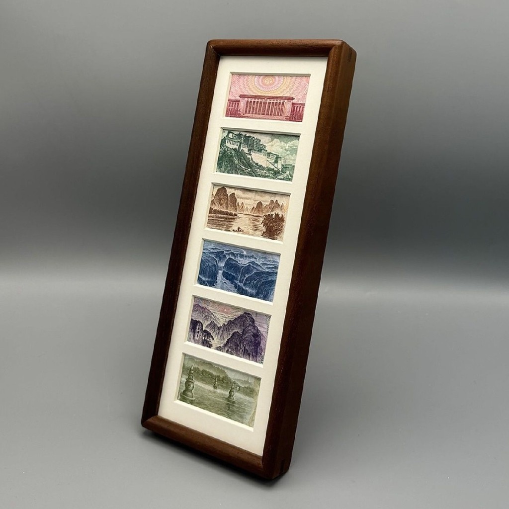 Six-Piece Frame Black Walnut Photo Frame with More Money Table-Top ...