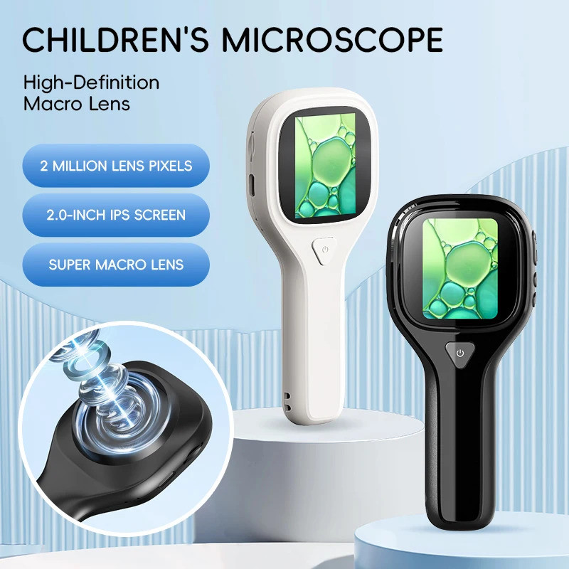 Microscope for Kids Children Microscope with 2 inch Screen 200x Zoom ...