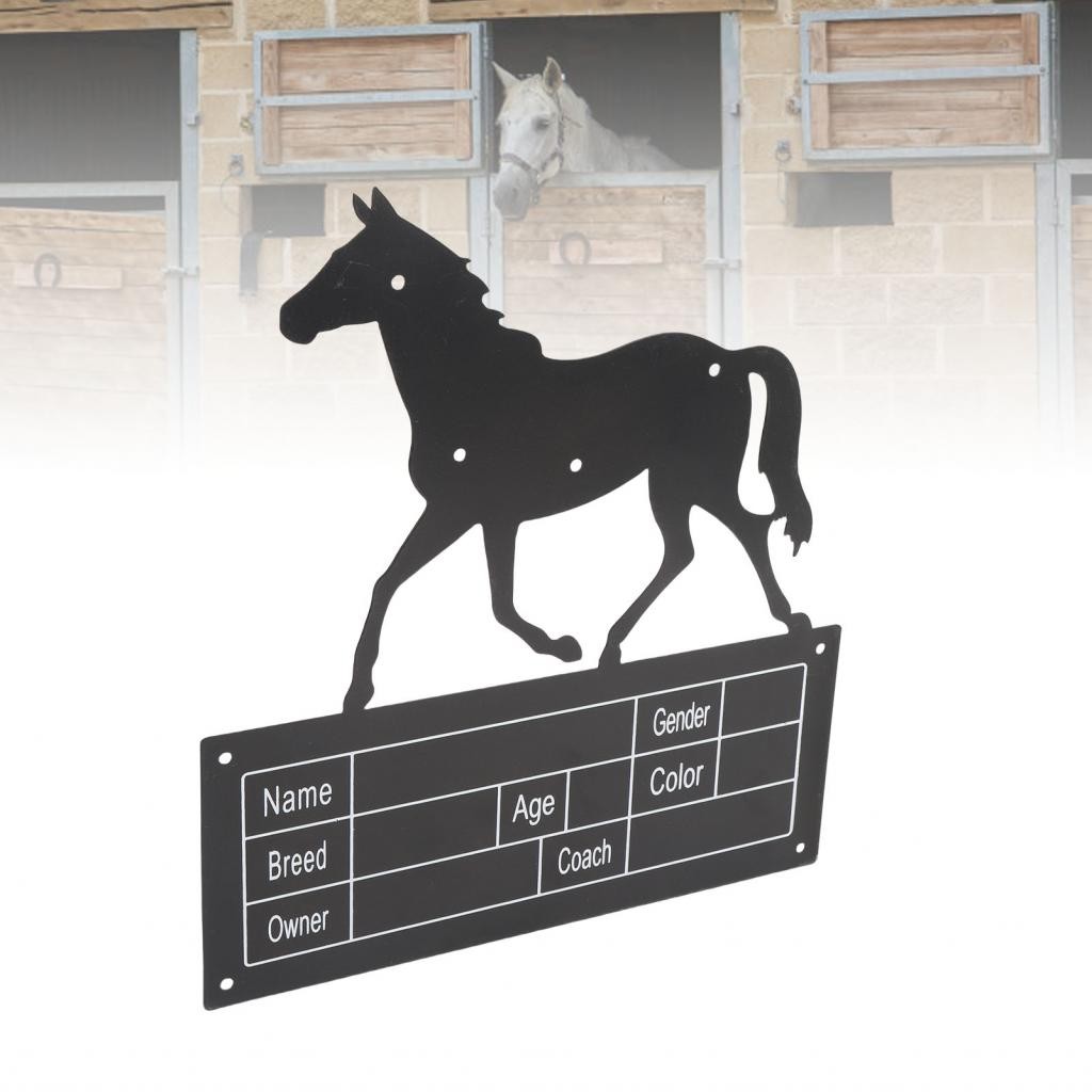 Metal Horse Stall Sign Elegant Fillable Name Plate with Mounting Holes ...