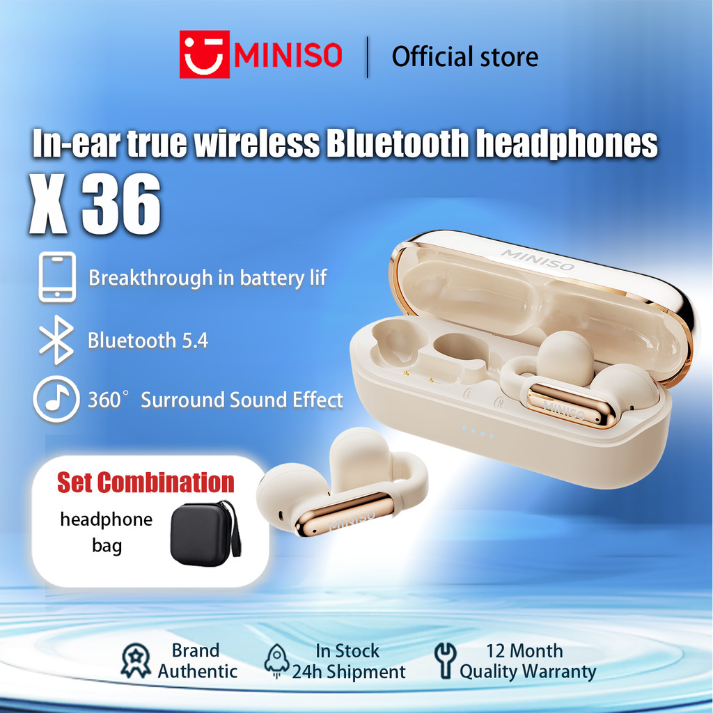 MINISO X36 Bluetooth Headphones 360° Surround Sound Bluetooth 5.4 ...