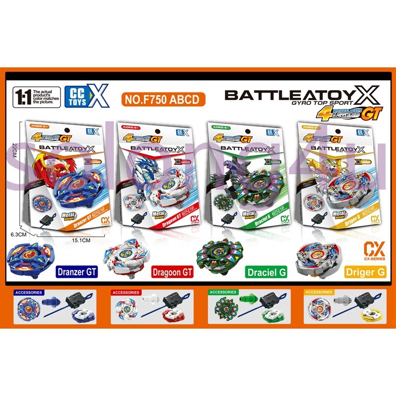 CX00 Dragon GT Dranzer GT Driger G Draciel G Spinning Tops X Set with ...