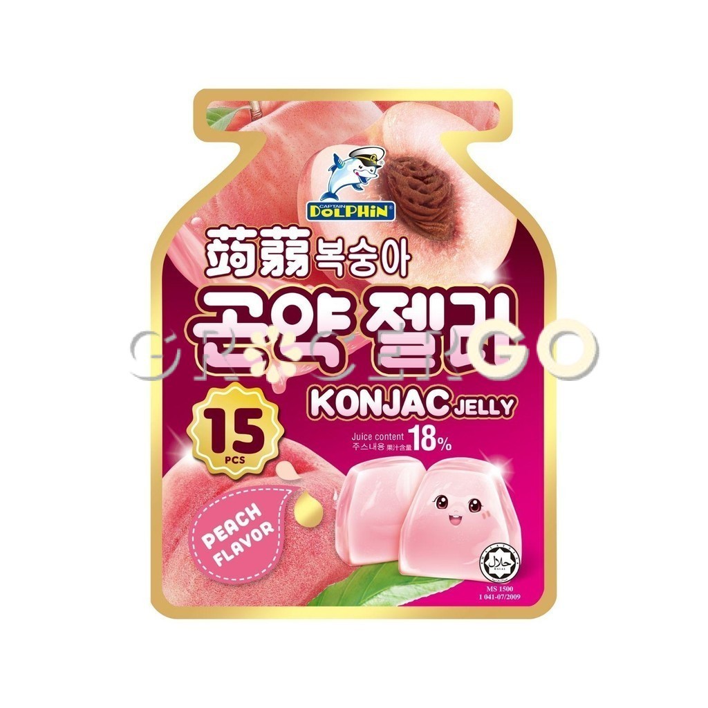 Captain Dolphin Konjac Peach Jelly Pack of 15 (15 x 20g) | Shopee Singapore