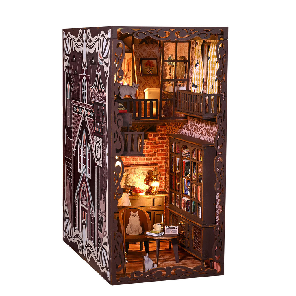 DIY Book Nook Kit, DIY Dollhouse Booknook Bookshelf Insert Decor Alley ...