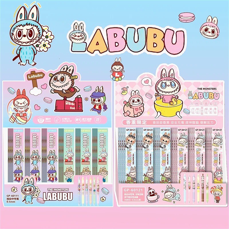 Cartoon Cute Labubu Gel Pen Student Writing Black Ballpoint Pen Labubu ...