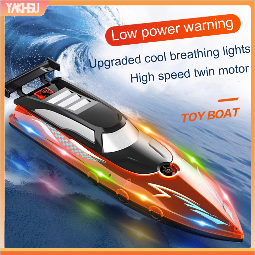 yakhsu| Dual-motor Speedboat Waterproof Electric Rc Boat Toy with Led ...