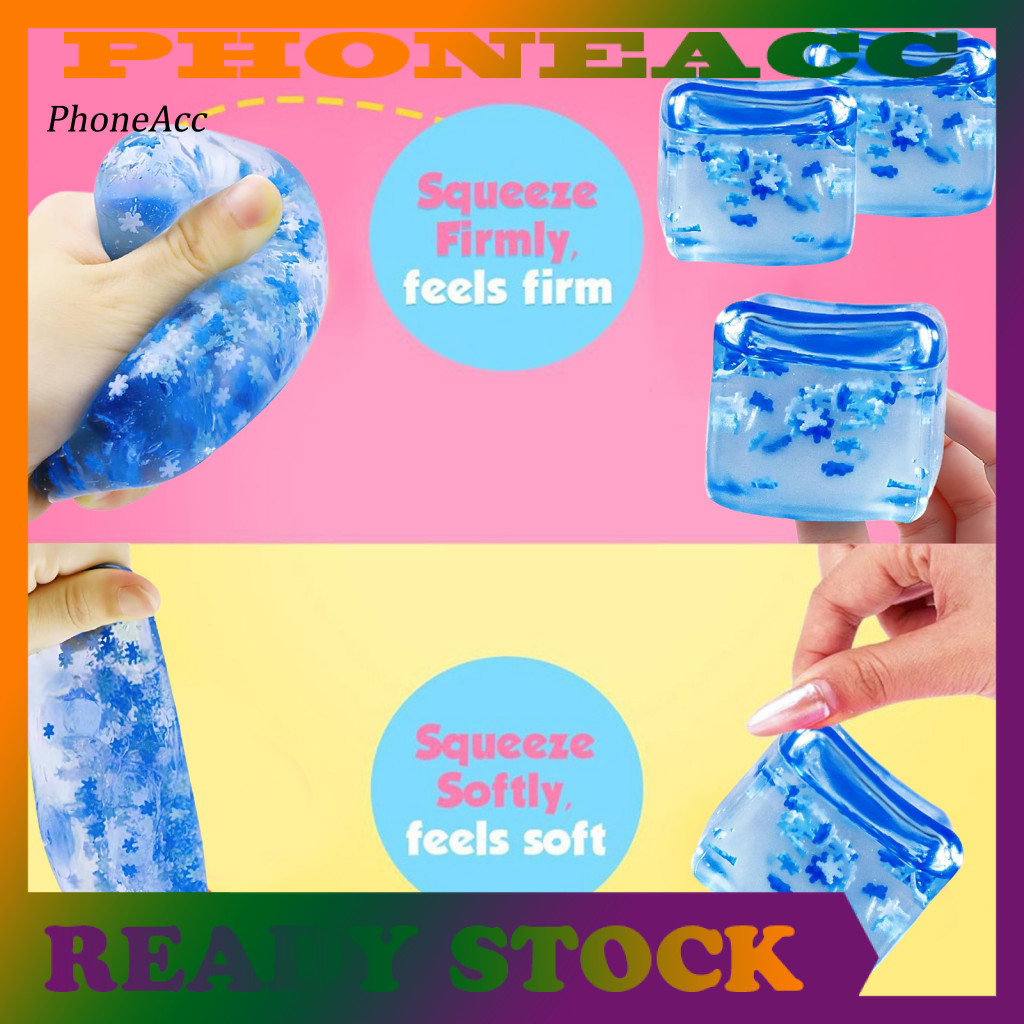 Stress Cube Toy Liquid Snowflake Filled Cube Toy Liquid Snowflake ...