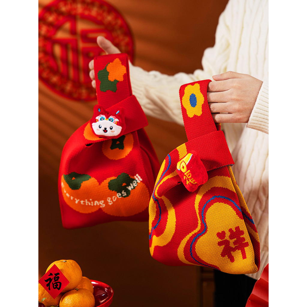 CNY Packing New Year Knitted Bag Year of the Snake Handbag Large ...