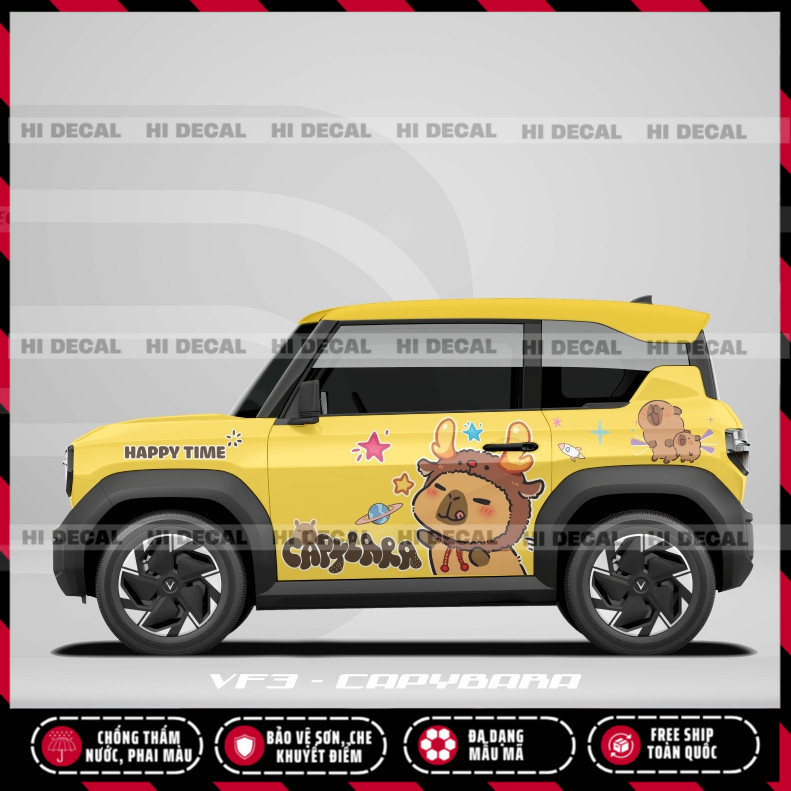 Vf3 car sticker - Cute capybara car Decal - Hi Decal (VF3HD) | Shopee ...