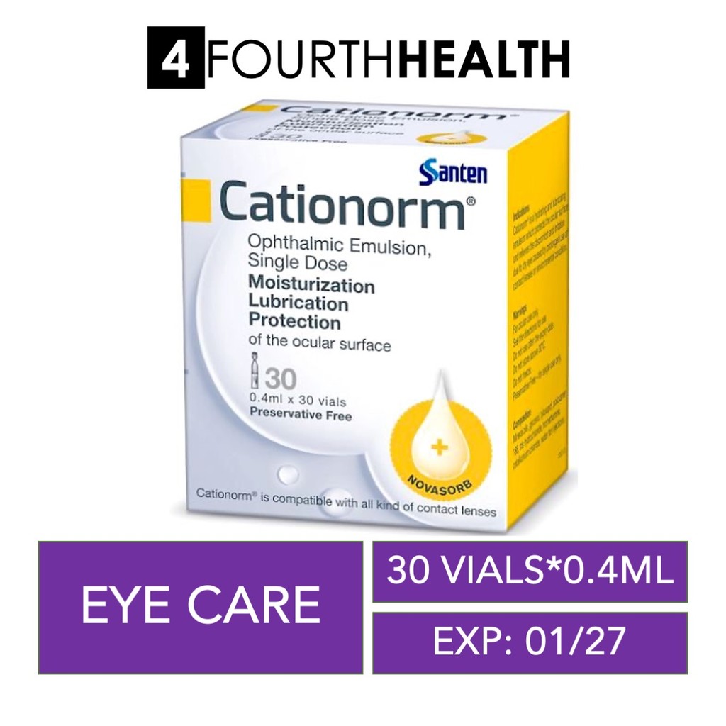 [EXP 01/27] Cationorm Opthalmic Emulsion 30 x 0.4ml Vials | Shopee ...
