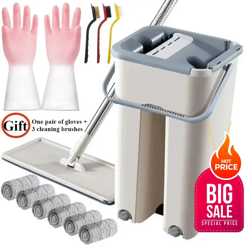 Squeeze Mops Bucket Set - Ultimate Wet & Dry Cleaning for Wash Floor ...