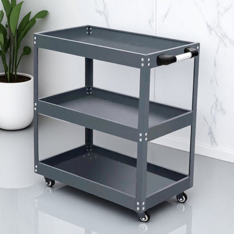 Three-Tier Tool Car Trolley Auto Repair Workshop Hardware Parts Rack ...