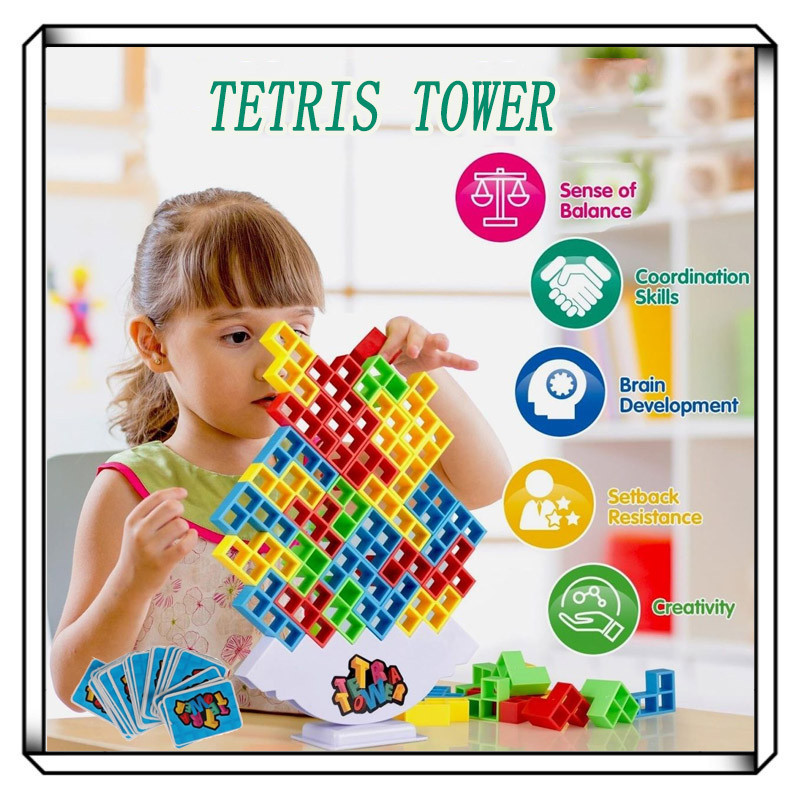 Tetris Tower Game Building Blocks Game Stacking Balancing Puzzle ...