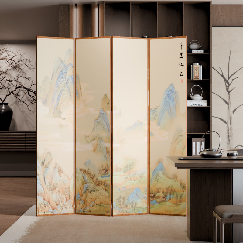 Chinese Style Screen Partition Living Room Folding Mobile Entryway ...