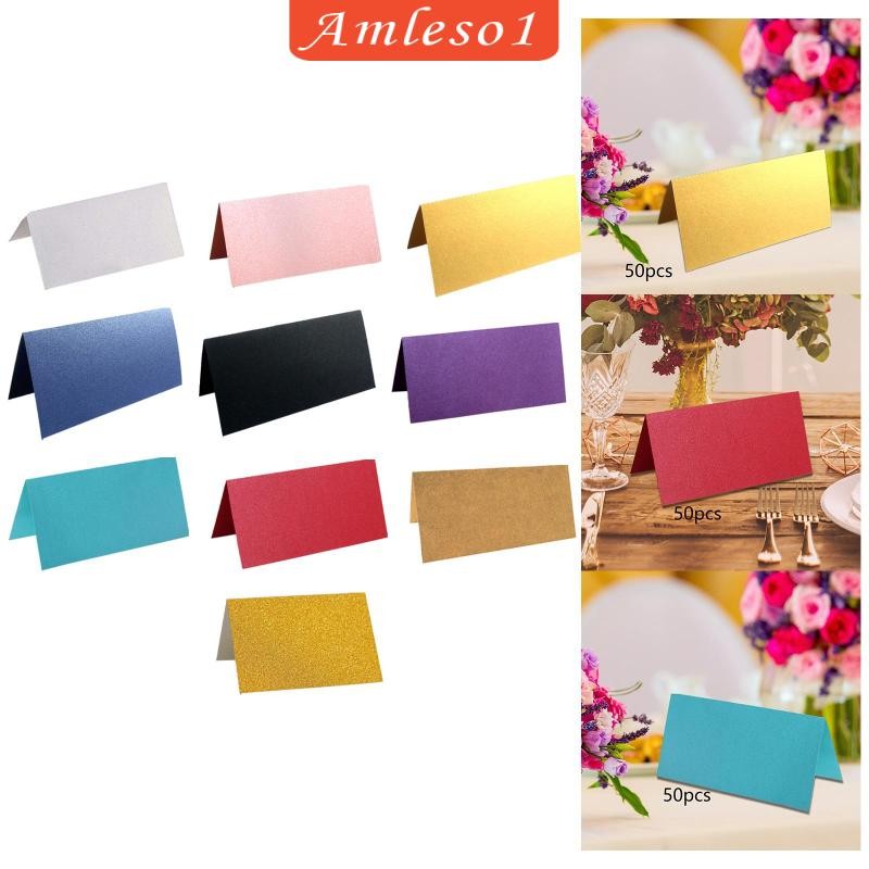[Amleso1] 50x Paper Place Cards Name Tags Buffet Table Cards Tags Table ...