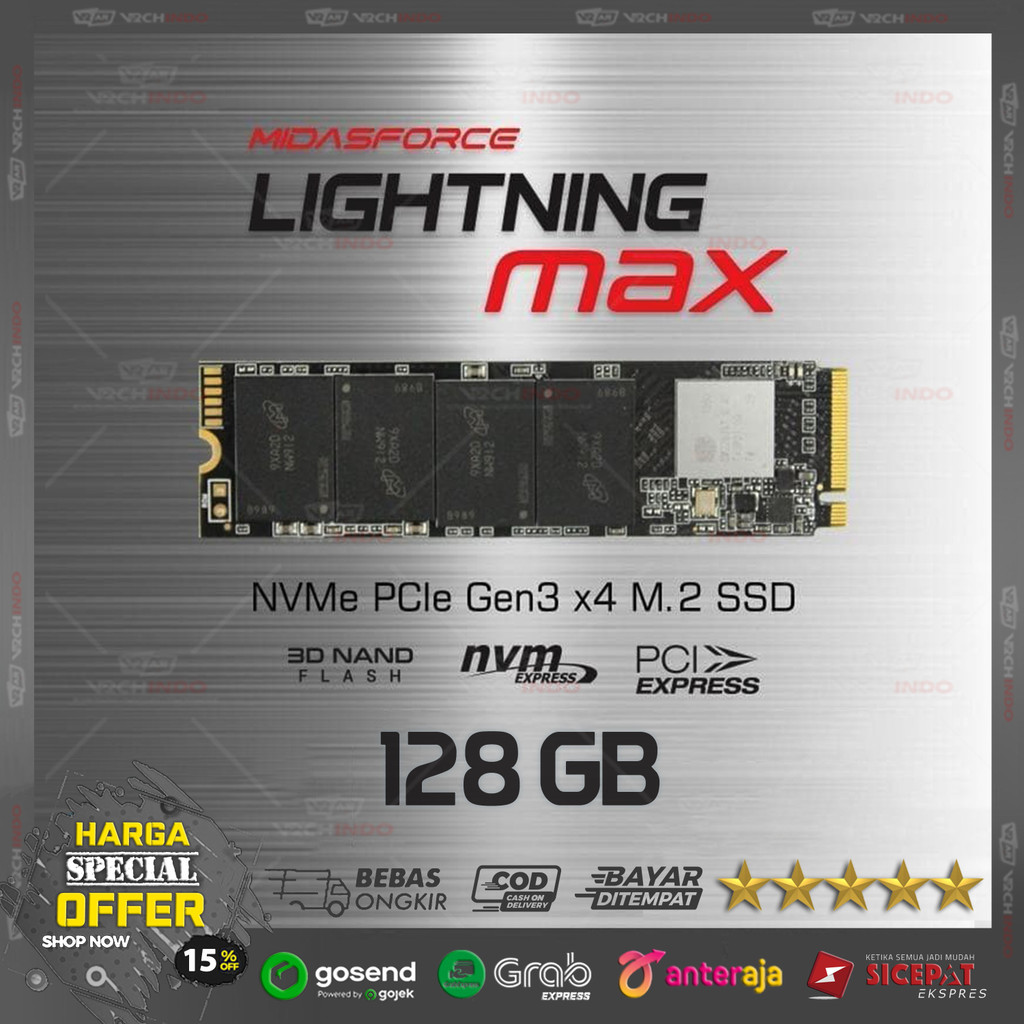 Ssd NVMe M.2 128GB Midasforce Lightning Max - SSD NVMe M2 Midas Force ...