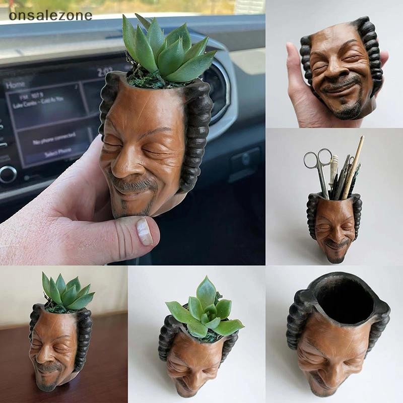 OLE Rapper Snoop Dogg Flower Pot Human Face Vase Man Human Smile Face ...