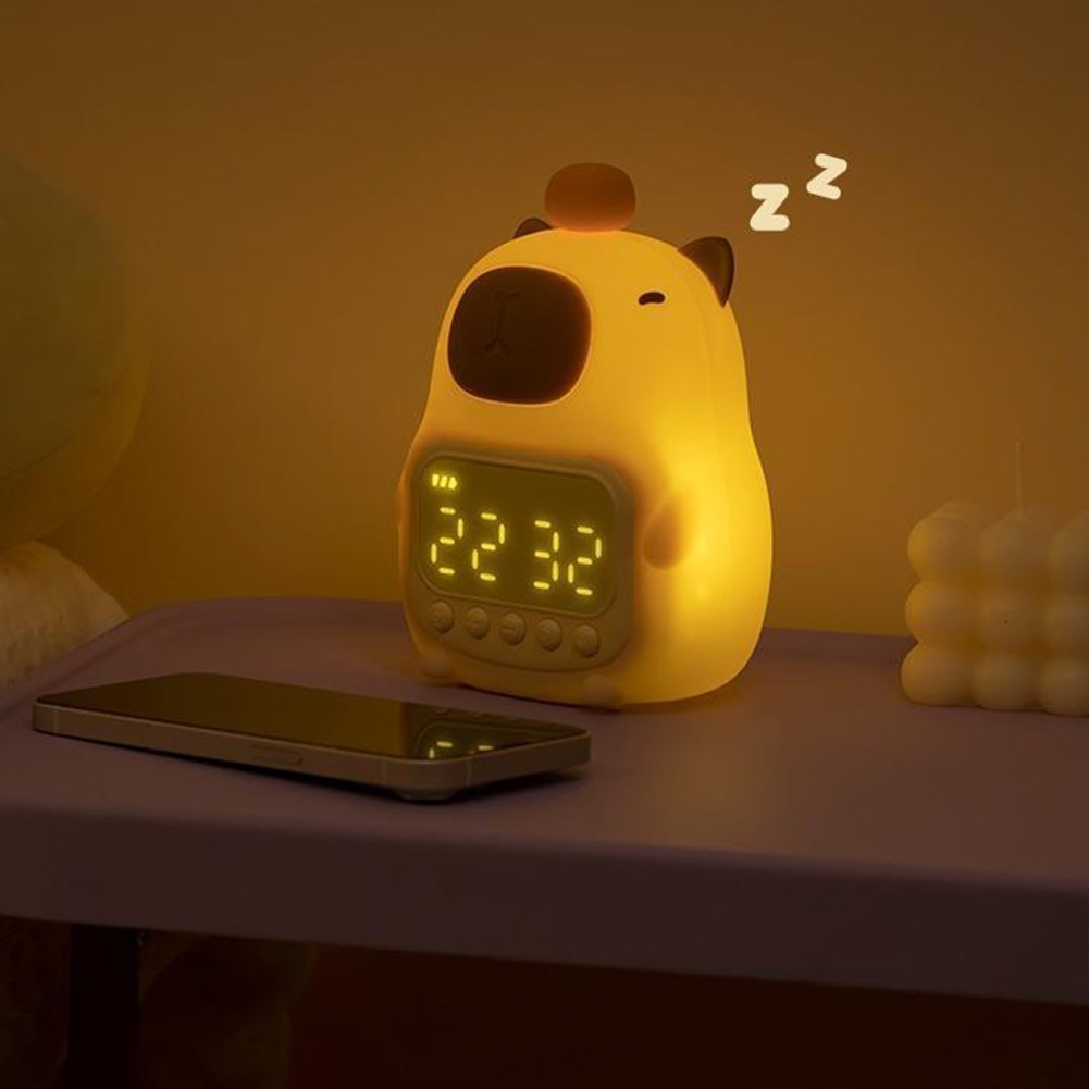 ANE LED Clock Cute Alarm Clock with Touch Control Night Light Always-on ...