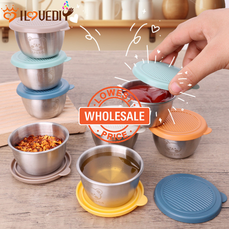 [ Wholesale Prices ] Stainless Steel Sauce Cup with Lid - Dustproof ...