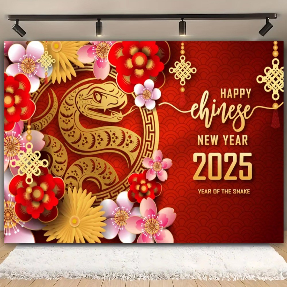 2025 CNY Chinese New Year Chinese knot Backdrop Dragon Year Snake ...