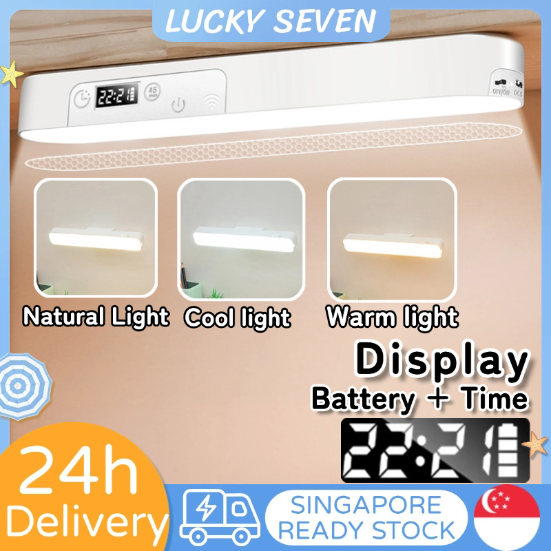 Battery Display Remote Control Dimmable LED USB Rechargeable Study Lamp ...