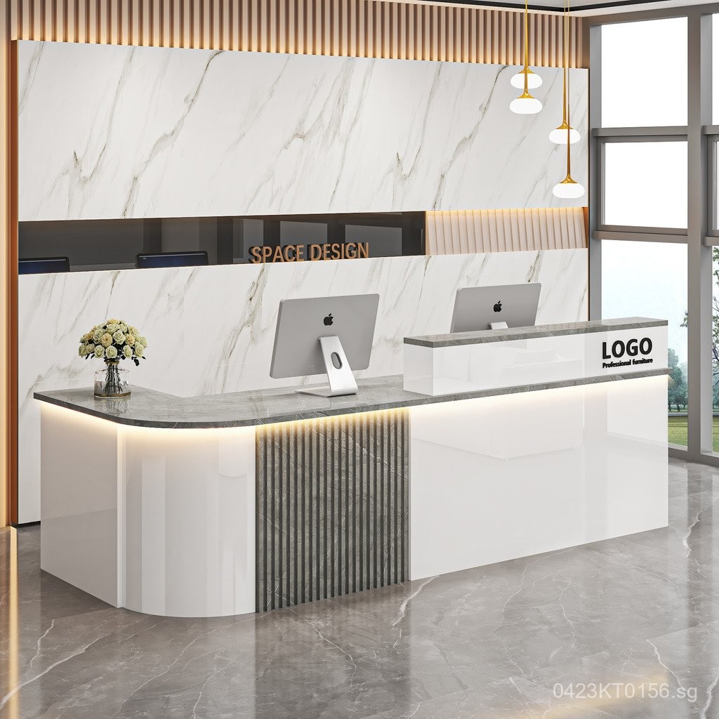 Reception Desk Front Desk Store Company Modern Office Desk Light Luxury ...