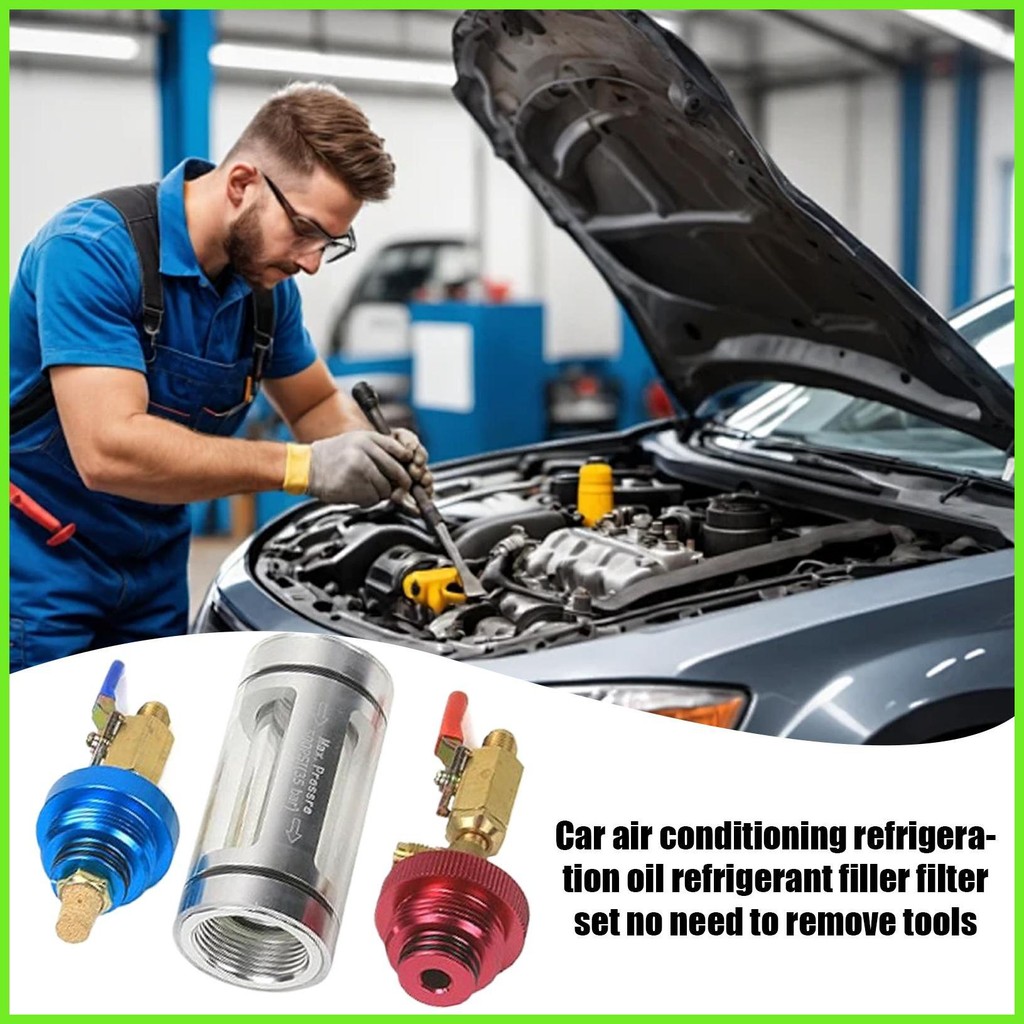AC Oil Tester Auto Air Conditioning Refrigerant Oil Checker Tester Kit ...