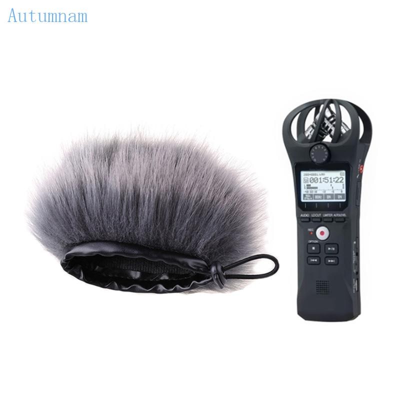 AUTU Outdoor Artificial Furry Wind Microphone Cover Muff Windscreen ...