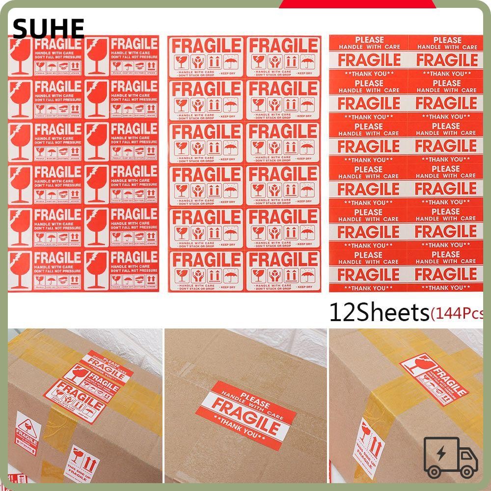 SUHE Fragile Warning Sticker Safety Packaging Mark Care Shipping Office ...